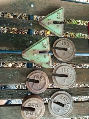 Lot of Fairbanks & Triangle Platform Scale Round Hanging Weights | eBay