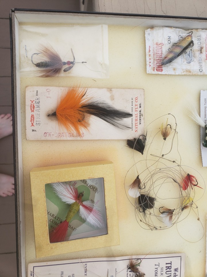 Vintage Antique Weber South Bend Flyrod Fly Fishing Lure Collection Lot ...