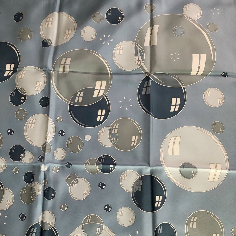 HERMES Carre 90 Scarf Bubble Dance Soap Bubbles Hermes Large Carre ...