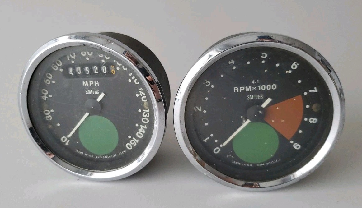 SMITHS SPEEDO 3001/02 1000 TACH 3003/12 4:1 1600 NORTON COMMANDO GAUGE ...