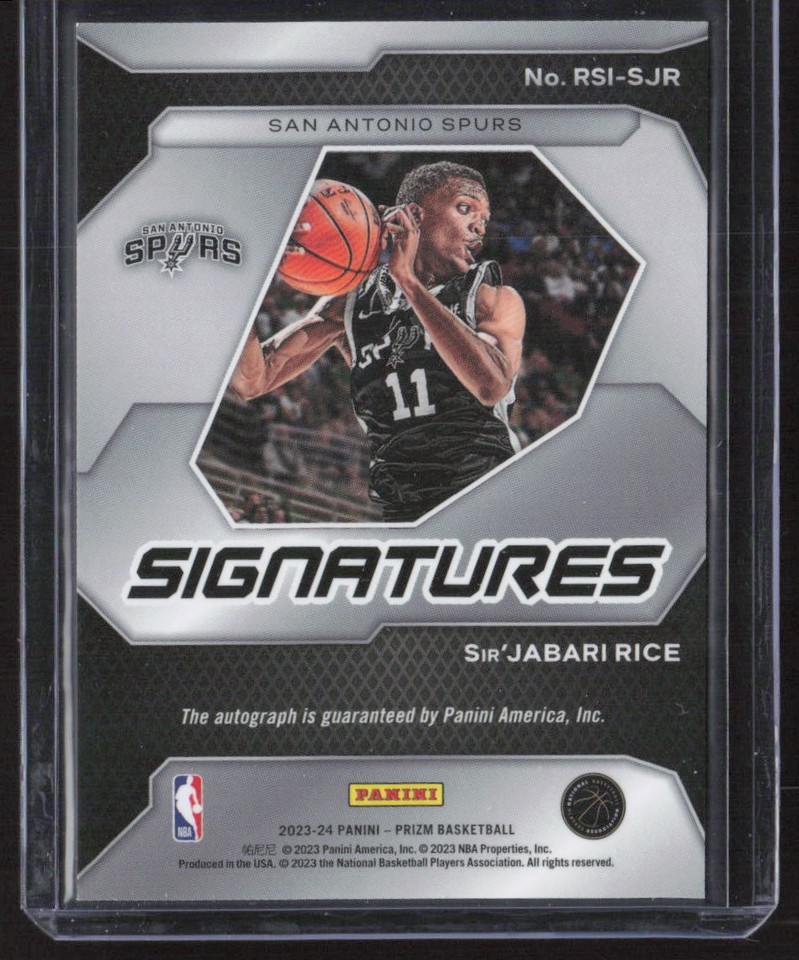 2023 Prizm #RSI-SJR Sir' Jabari Rice Signature Auto | eBay