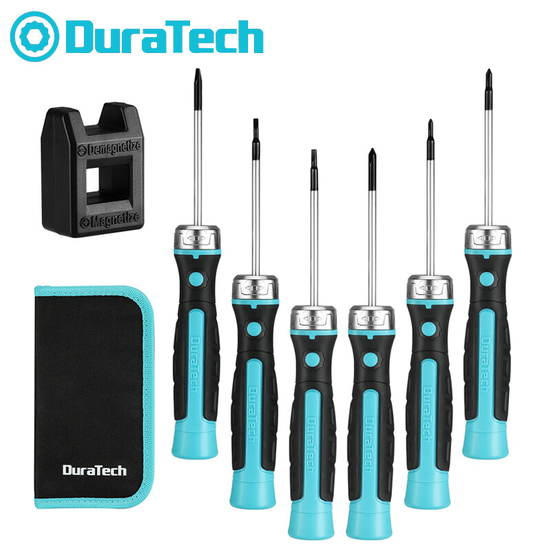 DuraTech 6PCS Precision Screwdriver Set Phillips Slotted Magnetic Screw ...