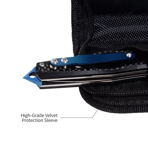 3 inch pocket Knife with Clip D2 blade Folding knife Carbon Fiber ...