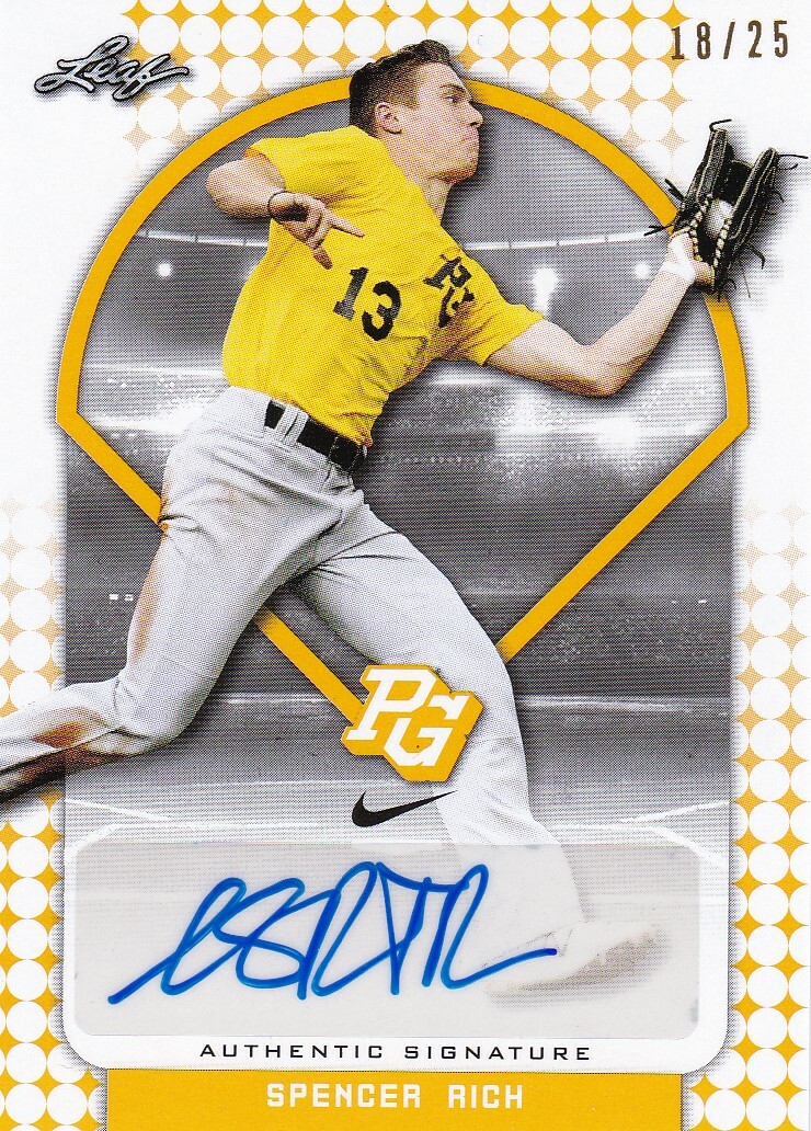 SPENCER RICH 2018 Leaf Baseball Perfect Game AUTO Serial #18/25 | eBay