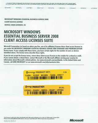 Microsoft Windows Essential Business Server 2008 25 User Device CAL No ...