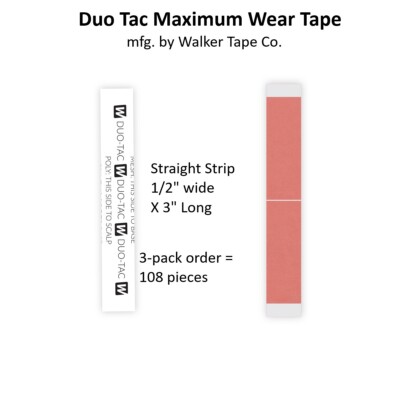 Duo Tac Maximum Wear Tape 1/2 inch wide 3 packs = 108 pieces Walker ...