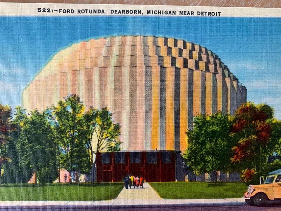 Vintage Ford Rotunda Dearborn Michigan Linen Postcard | eBay