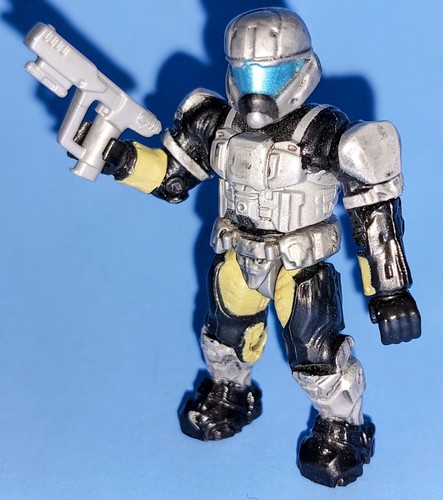 HALO MEGA BLOKS SILVER GRAY ODST PILOT MINI FIGURE 96940 UNSC FALCON ...