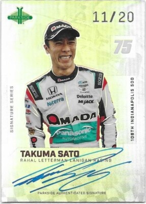 2024 Parkside Pacific IndyCar Indy 500 Takuma Sato Auto Autograph ...