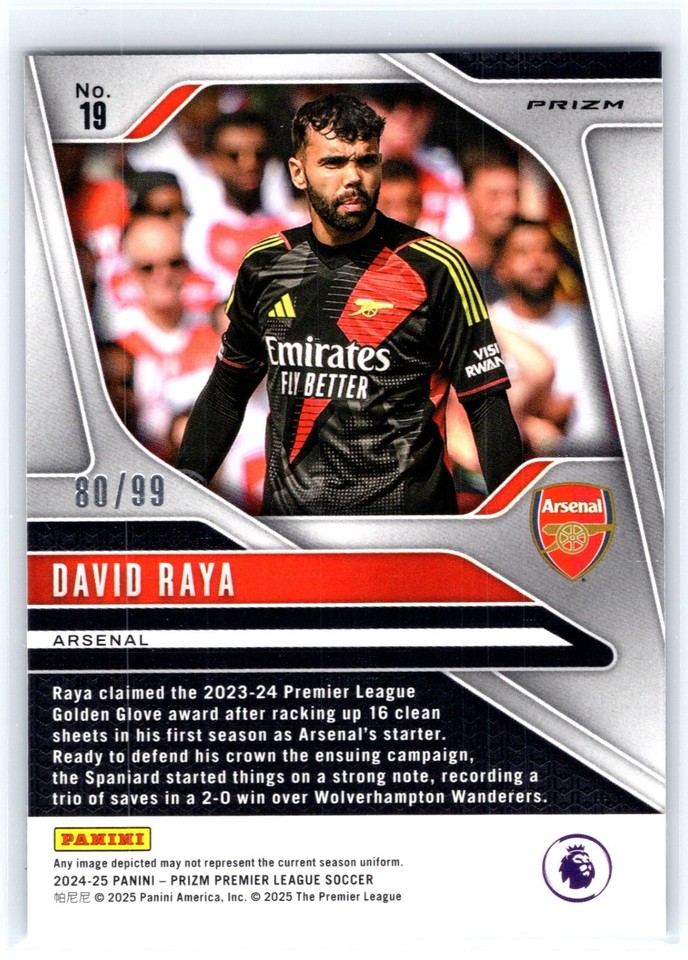 2024-25 Panini Prizm Premier League - David Raya /99 Blue Breakaway ...