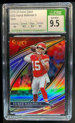 2019 Select Patrick Mahomes II Silver Prizm Field #202 Chiefs CSG 9.5 ...