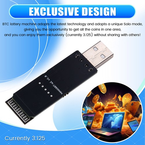 1X(USB Miner Lottery Miner 40-50KH/S Bitcoin Miner Asic Mining Low 1394 ...