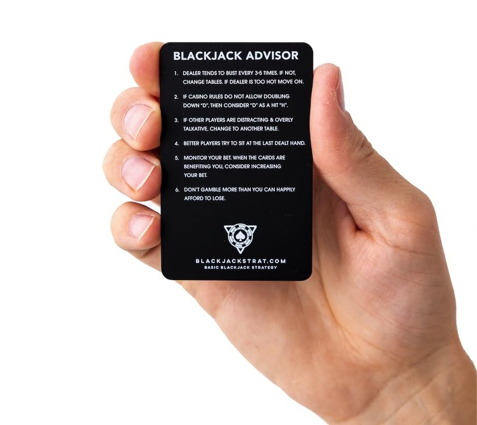 Metal Blackjack Basic Strategy Card Stainless Steel Basic Strategy The ...
