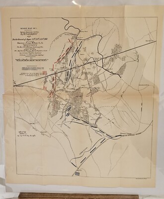 Civil War Board Map showing positions in 1862 - year 1895 - Rare ...