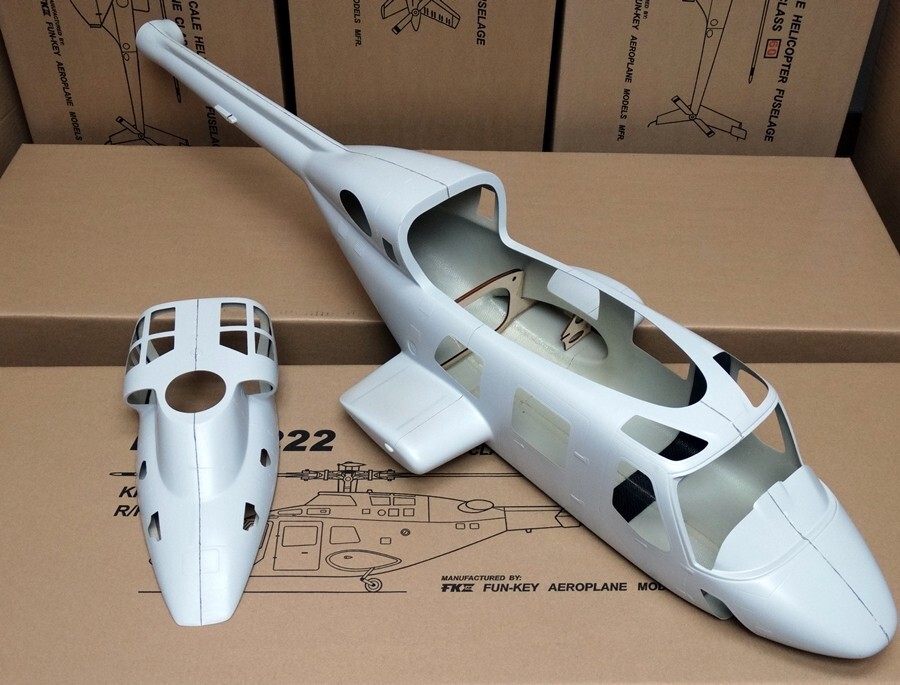 FUNLEY BELL 222 Scale Fuselage for .50 ( 600 ) size RC Helicopter ...