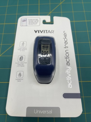 VIVITAR ACTIVITY ACTION TRACKER LCD WRIST WATCH BLUE BAND AT-057-DEN ...