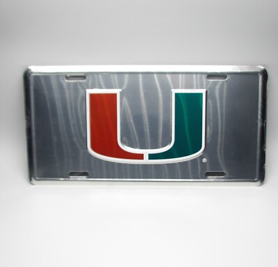 Licensed NCAA MIAMI HURRICANES 3D EMBOSSED METAL CAR NOVELTY LICENSE ...