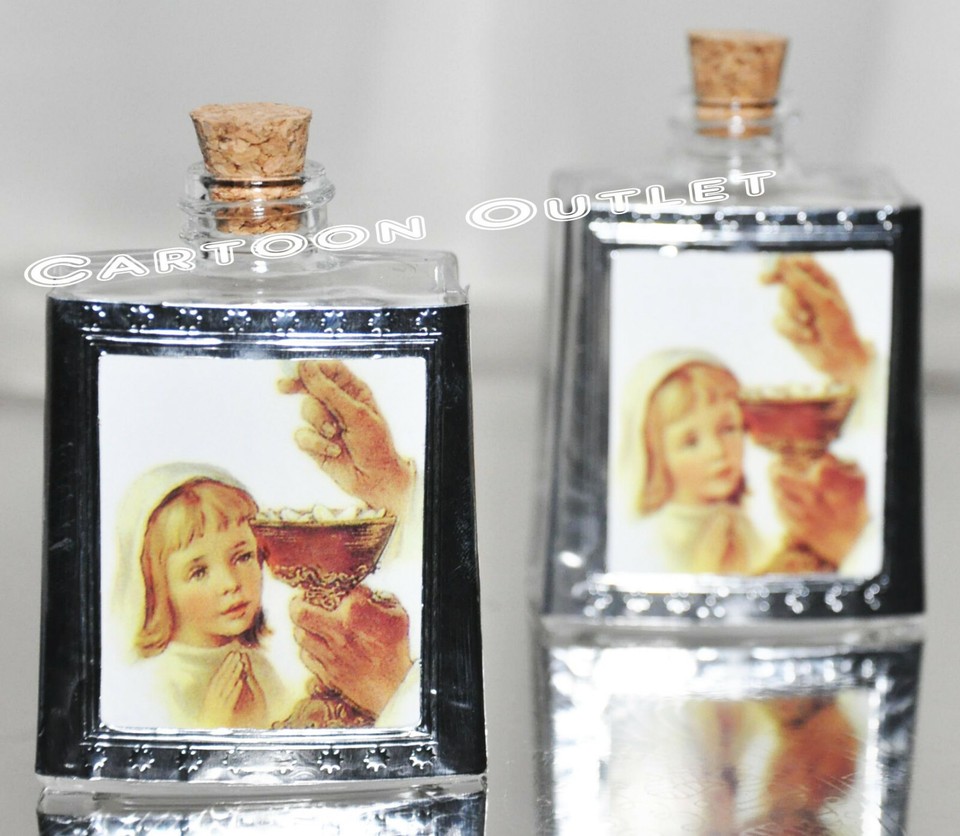12 FIRST COMMUNION GIRL PARTY FAVORS GLASS HOLY WATER BOTTLES RECUERDOS ...