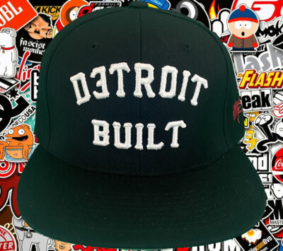 Detroit Built embroidered Black Cap FlexFit Yupoong Hat Snapbacks NEW ...