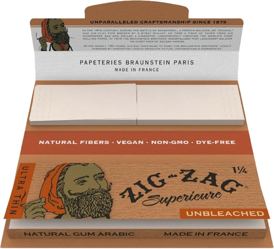 ZIG-ZAG Rolling Papers 1¼ Unbleached Combo Pack (24-Pack) (50 Sheets ...