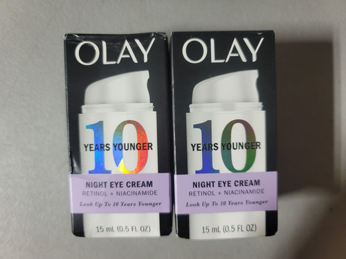 2 Olay 10 Years Younger Night Eye Cream with Retinol + Niacinamide 15ml ...
