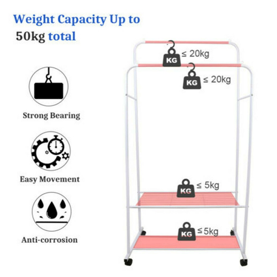 Heavy Duty Clothes Rail Garment Rack Stand Market Wardrobe Attic ...