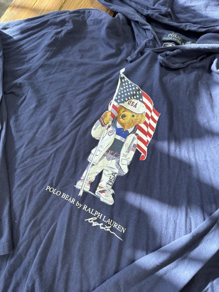 Polo Ralph Lauren Hoodie Navy Team USA Bear 2020 Olympics Merch ...