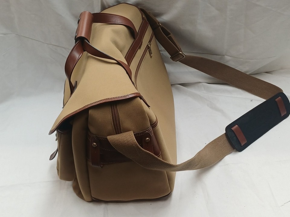 Billingham Camera Bag Khaki Tan Leather Shoulder Strap Pockets Durable ...