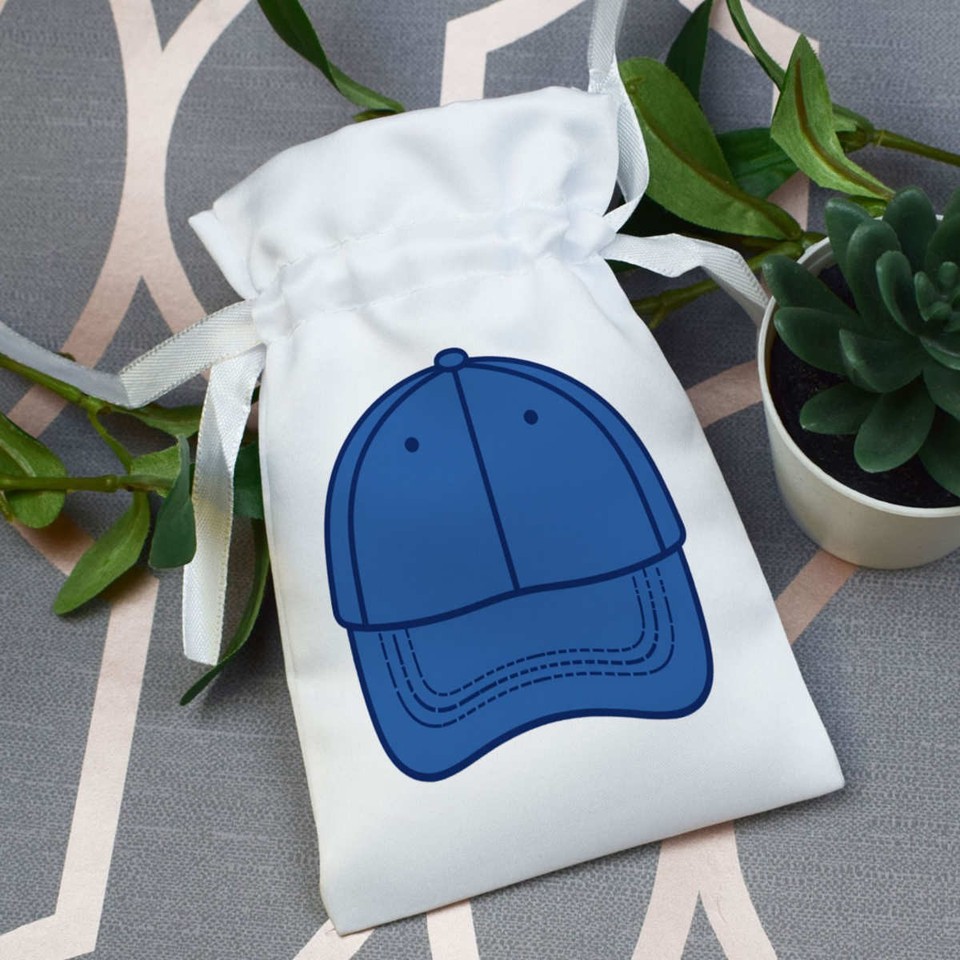'Blue Baseball Cap' Satin Drawstring Bag/Pouch (SB060448) | eBay UK