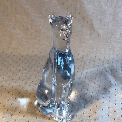 Clear Glass Cat Figurine 6” (L5D4B8) | eBay