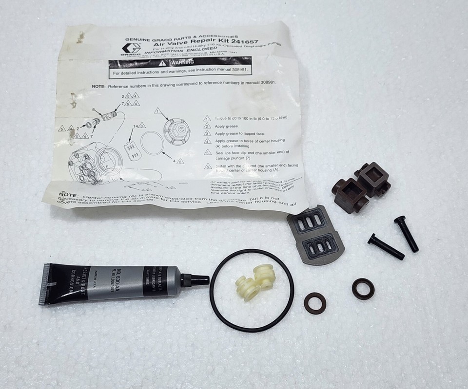 GRACO 241657 AIR VALVE REPAIR KIT F/ HUSKY 515 / 716 | eBay