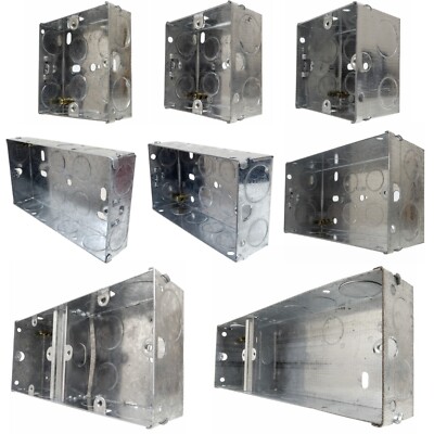 Metal Back Box 25mm 35mm 47mm 1G 2G Dual 1G+1G 2G+1G Galvanised Steel ...