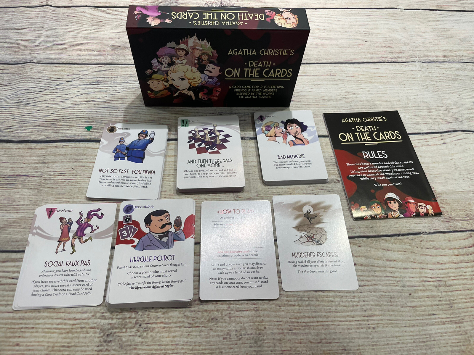 Agatha Christie's Death On The Cards Murder Mystery Card Game Complete ...