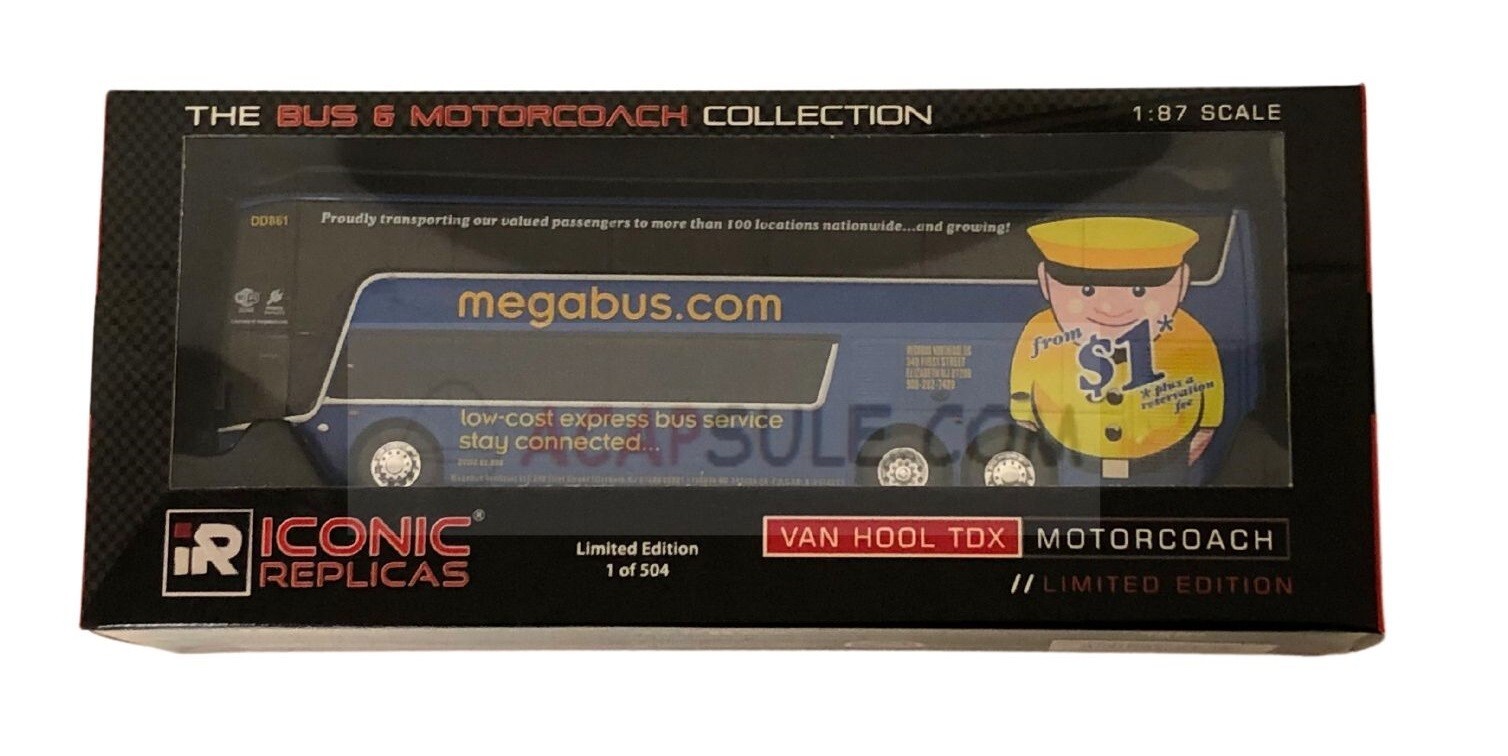 Megabus M22 New York to Boston - 1/87 Scale Van Hool TDX Double Decker ...