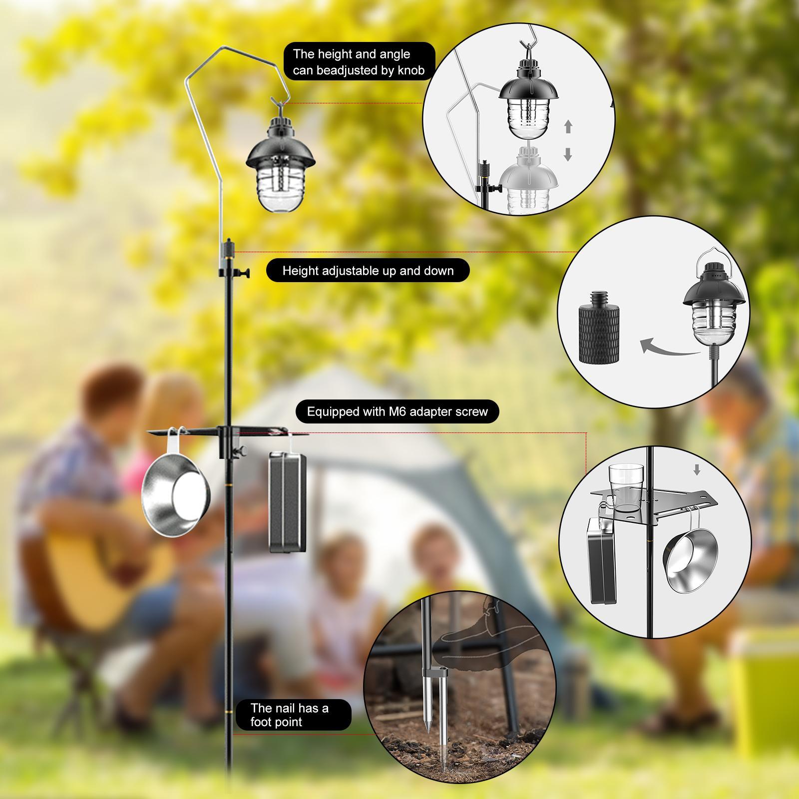 Folding Lamp Stand Light Stand Holder Lightweight with Hook Table Lamp ...