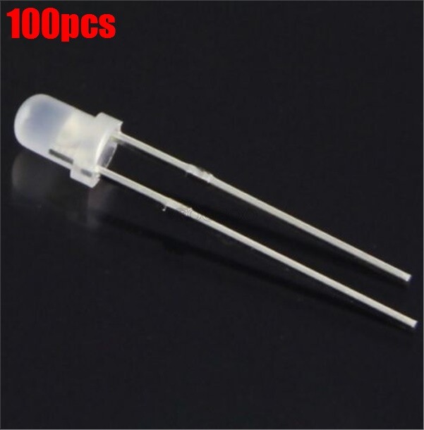 100Pcs Led Diffused Milk White F3 3Mm White Light Super Bright Bulb ...