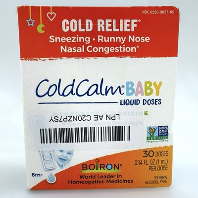 Boiron Coldcalm Baby Liquid Doses Cold Relief 30ct .034oz Homeopathic ...