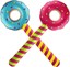 4 JUMBO ~ Inflatable Donut Lollipop Wonka CANDYLAND Inflate Pool Float ...