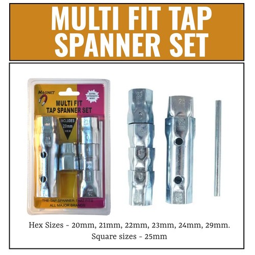 Multi Fit Tap Spanner Set - Durable Steel Extra Strength 7 ...
