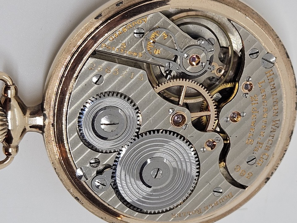 Antique 1930 HAMILTON 21J Railroad Grade 992 10K G.F. Gold RR Pocket ...