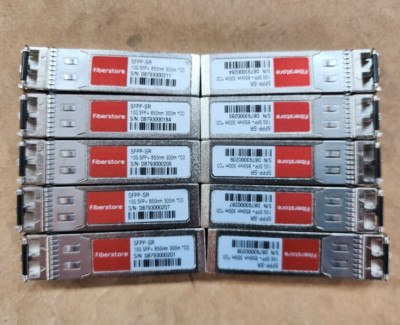 Lot of 10 FiberStore SFPP-SR 10G SFP+ 850nm 300m C0 Optical Transceiver ...