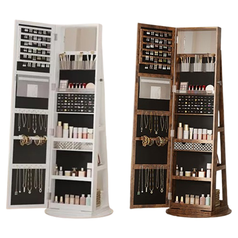 Swivel Mirror Cabinet 360 Degree Swivel Mirror Jewelry Cabinet,