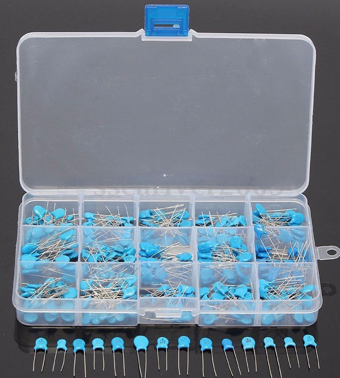 1nF-22nF Ceramic Capacitors Assorted Kit 300pcs 15 Value High Voltage ...