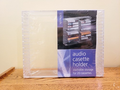 US Acrylic Audio Cassette Holder 20 Slot Stackable Storage Made In The ...