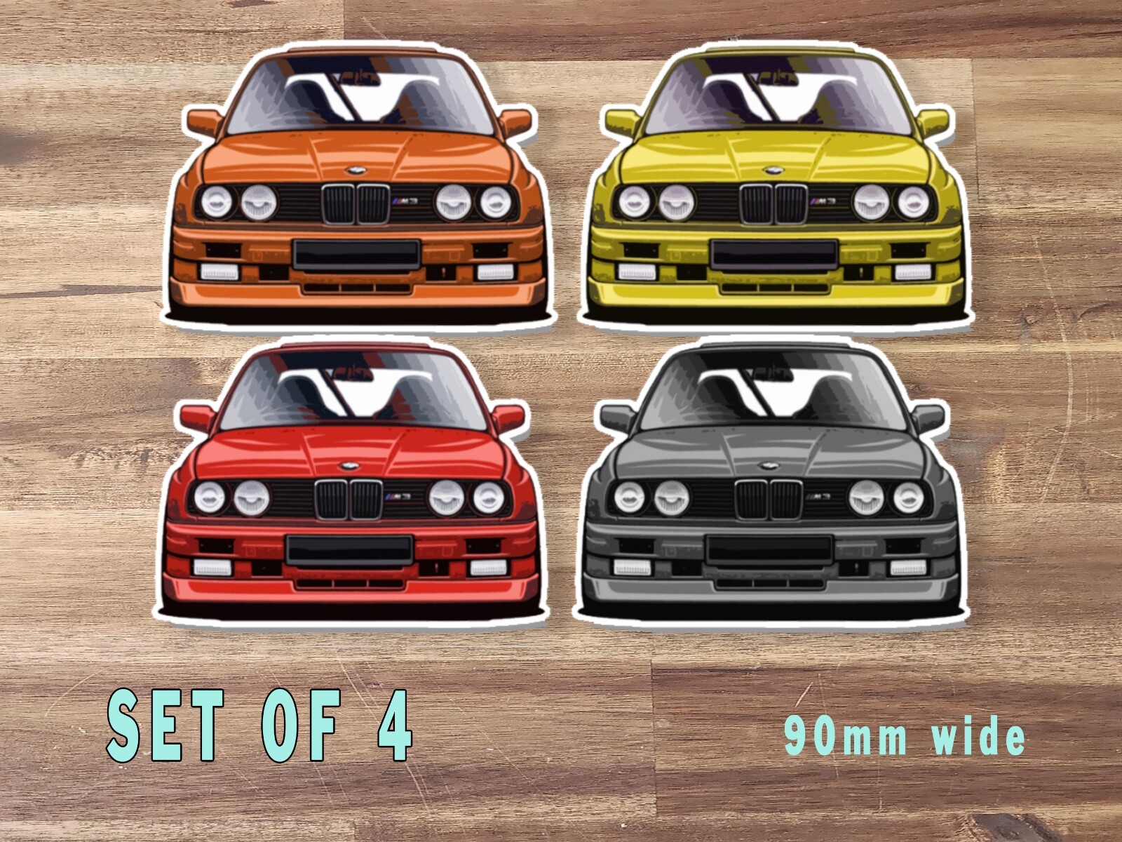 BMW E30 Style LARGE Sticker Vinyl Bumper Decal Window Transfer - set of ...