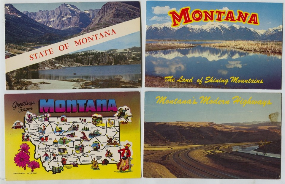 8 Vintage Touring Montana postcards General State & Map cards | eBay
