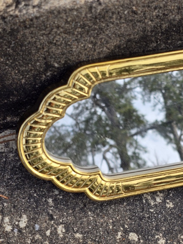 Vintage Syroco Homco Style Accent Wall Mirror Hollywood Regency Gold ...