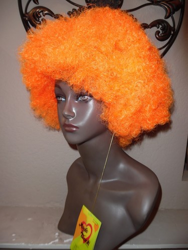 Magic Touch Orange Afro Halloween Medium Costume Party Wig 100% ...