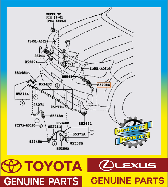 8520860090 Genuine Toyota 85208-60090 Actuator Sub-assy Headlamp Washer ...
