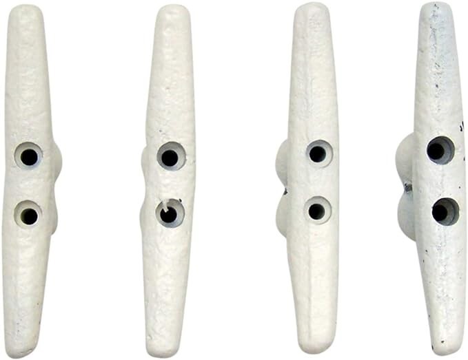Wowser White Cast Iron Nautical Boat Cleat Decorative Wall Hook, Set of ...